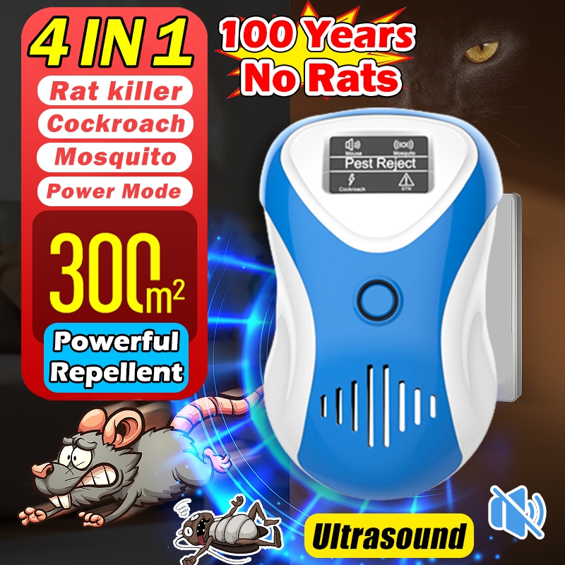 AI Electric Mouse Repellent 4 Modes Repellant Rat Cockroach Mosquito ...