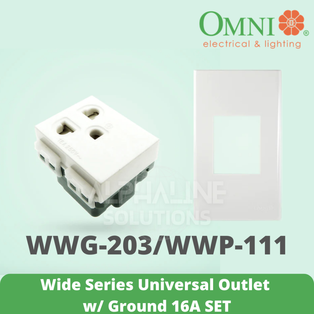 Omni WWG-203 Wide Series Universal Outlet w/ Ground 16A | Shopee ...