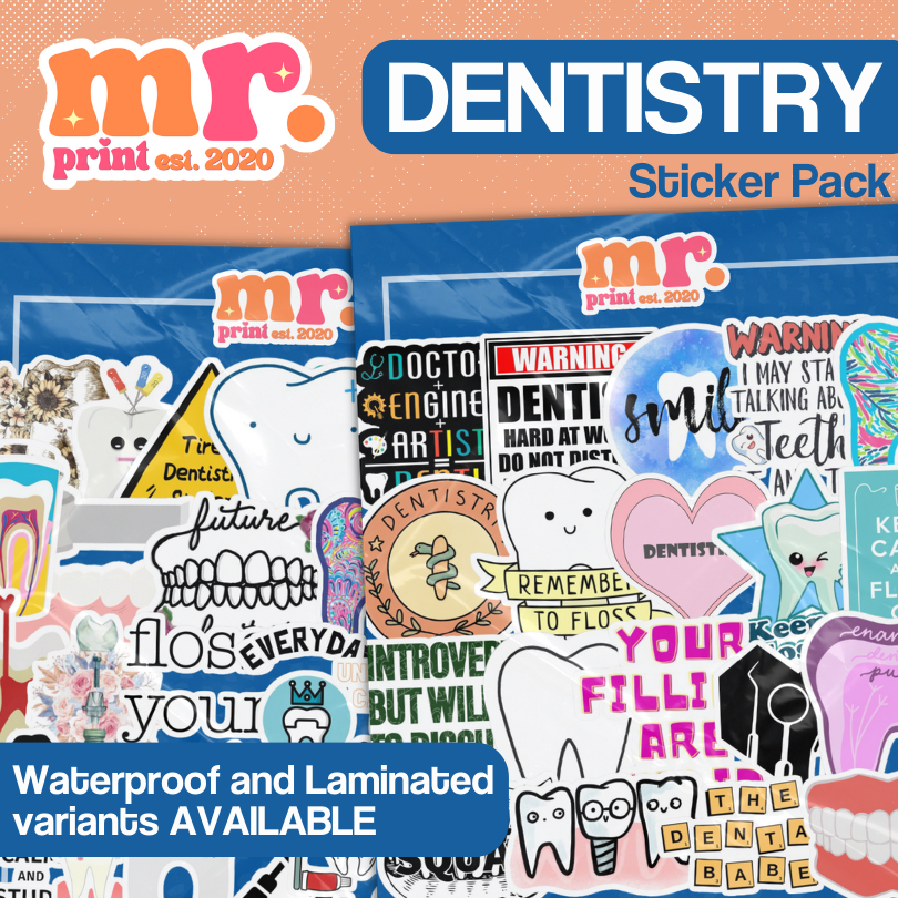 50 PCS| DENTISTRY STICKERS DENTIST TEETH STICKERS CUTE LAPTOP LUGGAGE ...