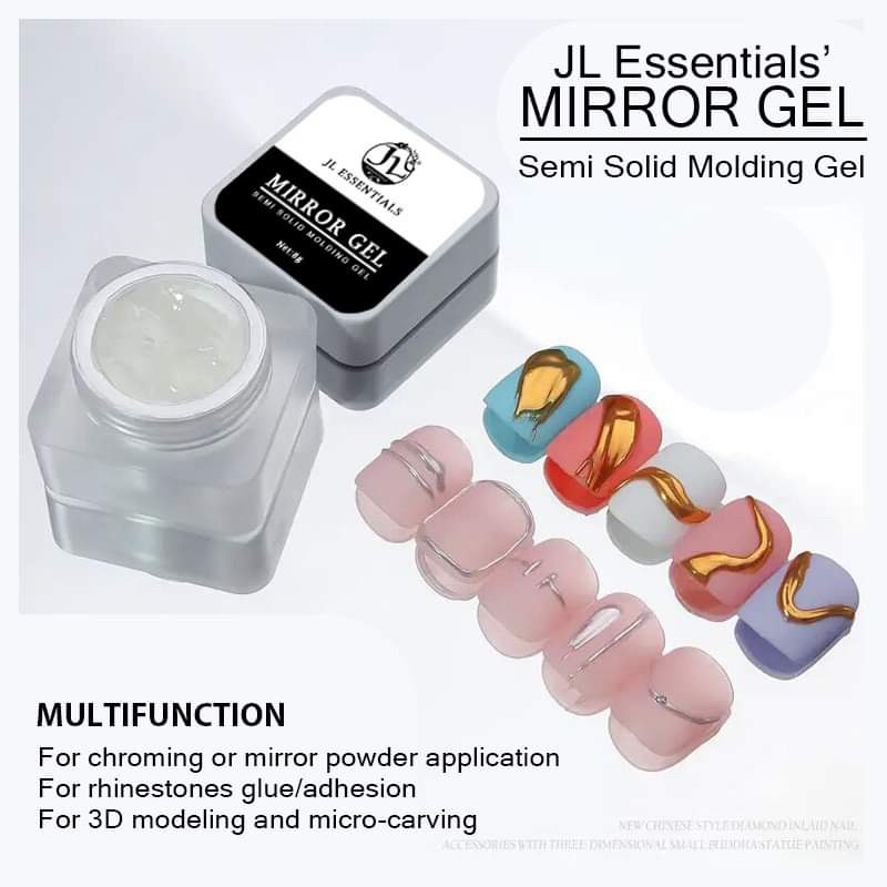 JL essentials‘ Mirror Gel Semi Solid Gel Nail Art Easy Mirror Chrome UV ...
