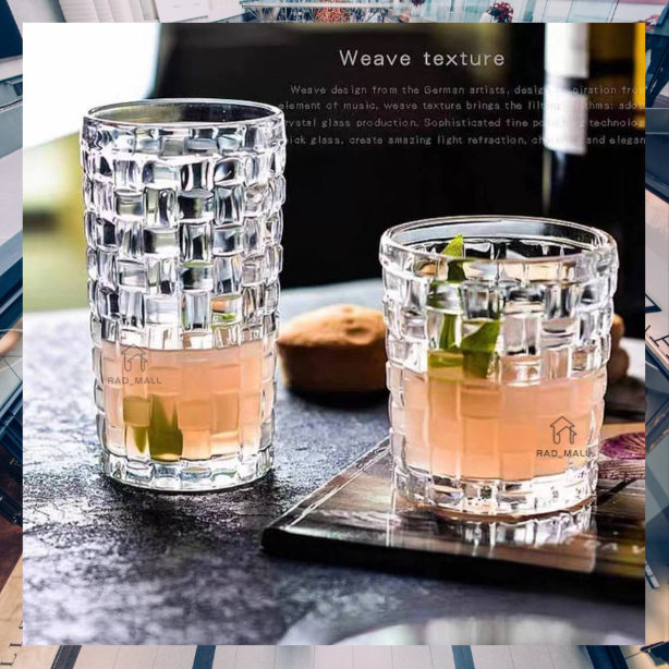 RADMALL [6PCS] High Quality Drinking Glass Transparent w/design Milkcup ...