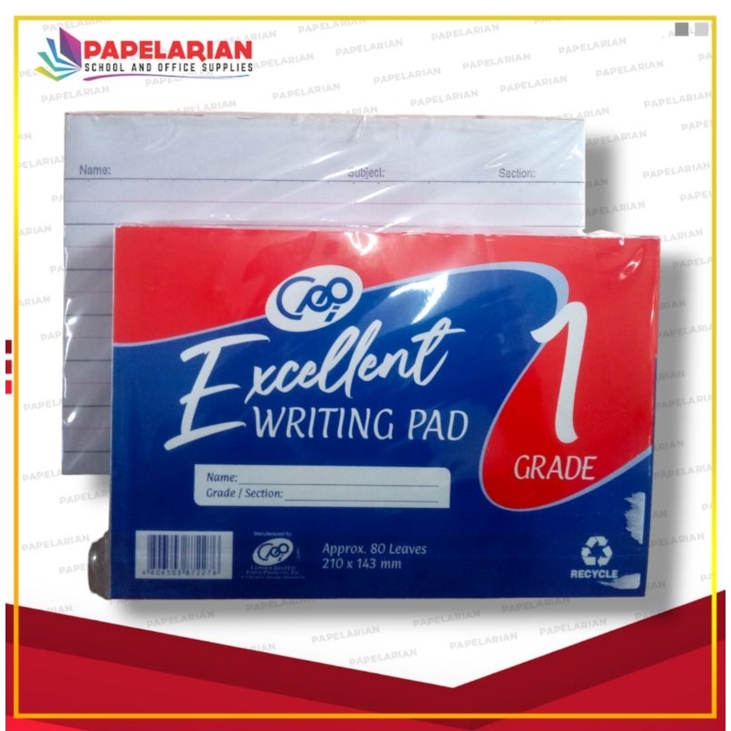 EXCELLENT GRADE 1 WRITING PAD( 2PADS) | Shopee Philippines