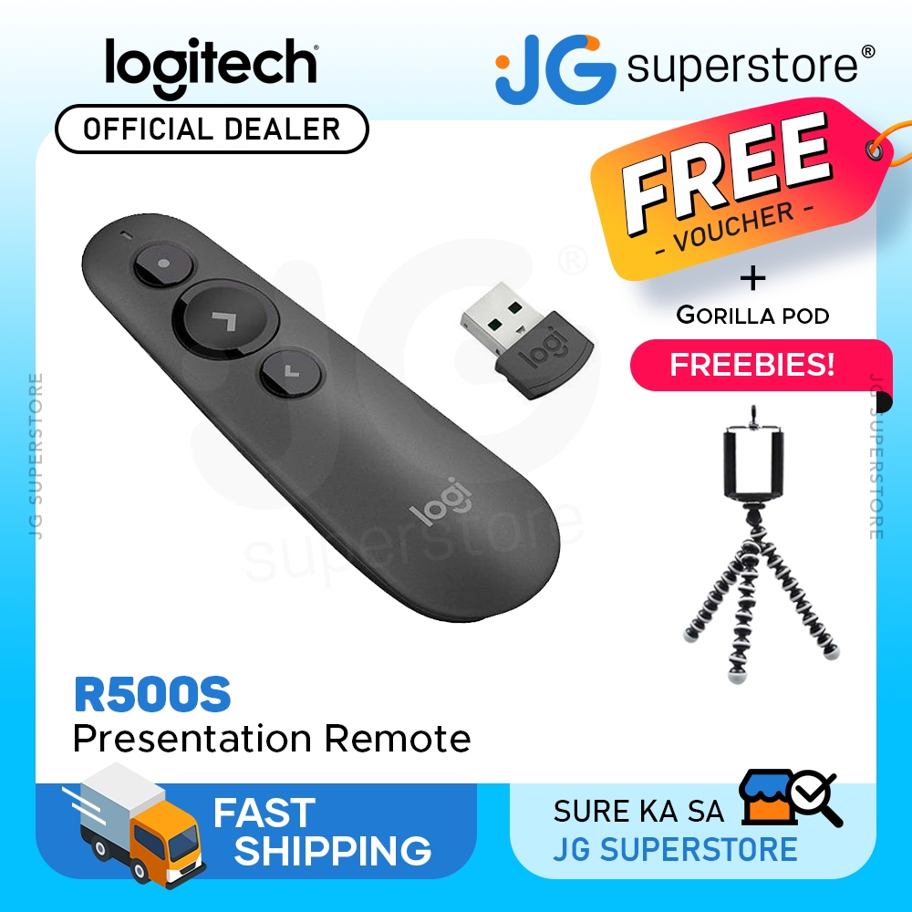 Logitech R500s Wireless Presentation Remote w/ 2.4GHz Bluetooth, USB ...