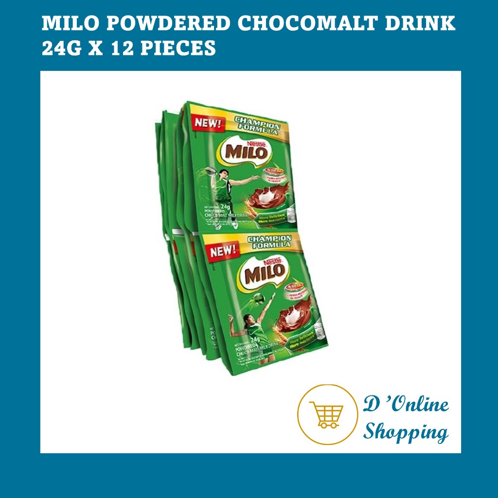 Nestle MILO Activ-Go Powdered Choco Malt Milk Drink 24G X 12 pieces ...