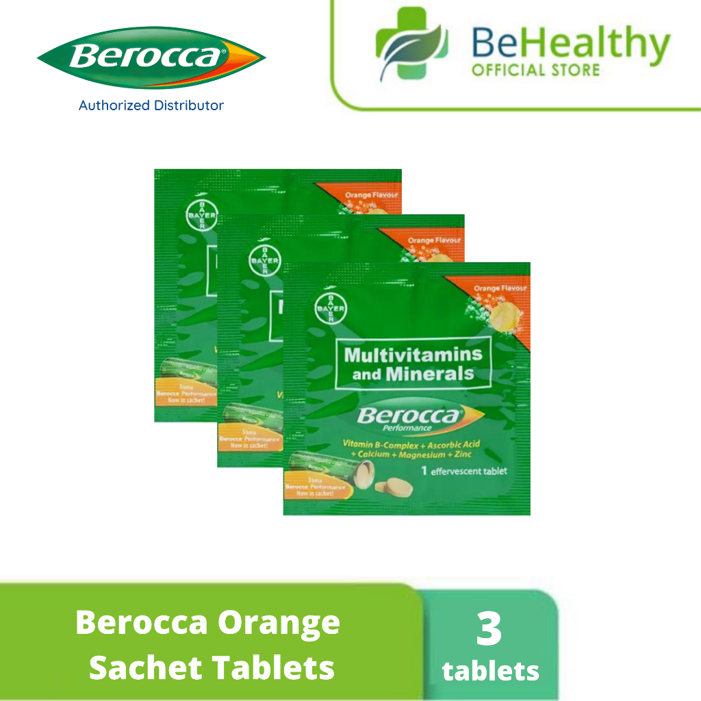 Berocca Orange Sachets (Available in 3pcs, 5pcs, and 24pcs) | Shopee ...