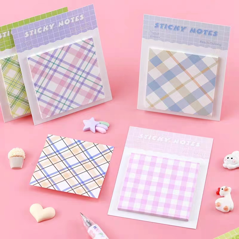 Checkered Post-it Notes Simple style plaid sticky notes Portable sticky ...