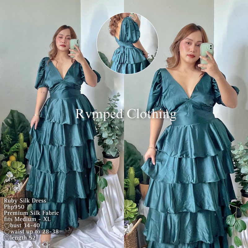 RVMPED Ruby Silk Long Dress | Shopee Philippines