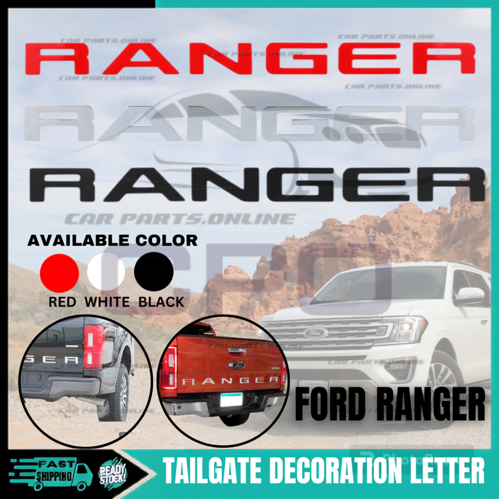 CPO (59mm) FORD RANGER DECORATION LETTER HOOD EMBLEM (BLACK/WHITE/BLACK ...