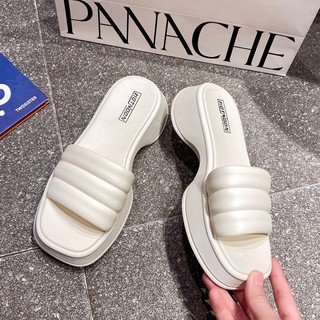 Thick Sole Casual Rubber Slipper One-Strap Slide Sandals for Women ...