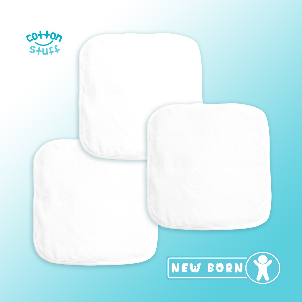 Cotton Stuff - 3-piece Washcloth (White) | Shopee Philippines