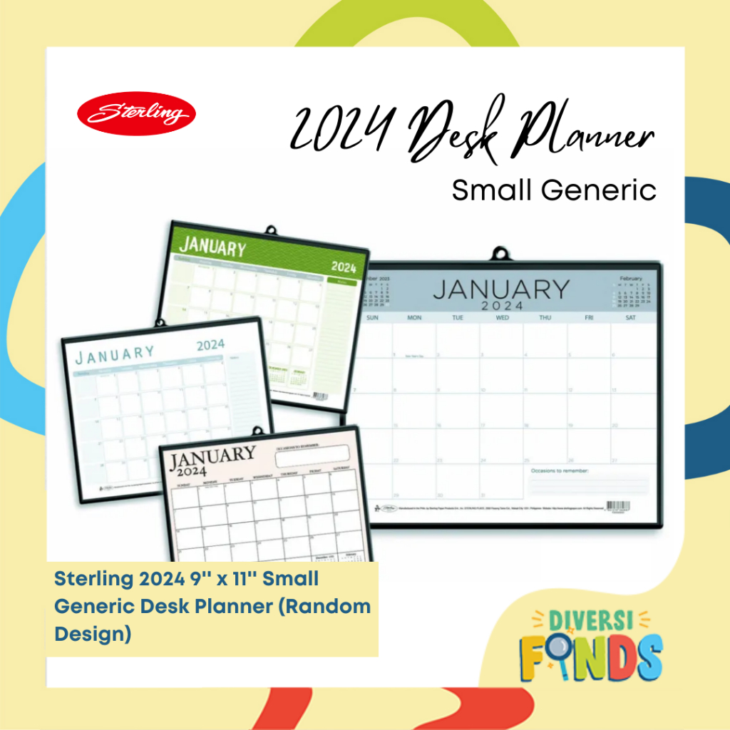 1pc Sterling 2024 9'' x 11'' Small Generic Desk Planner F250303042 ...
