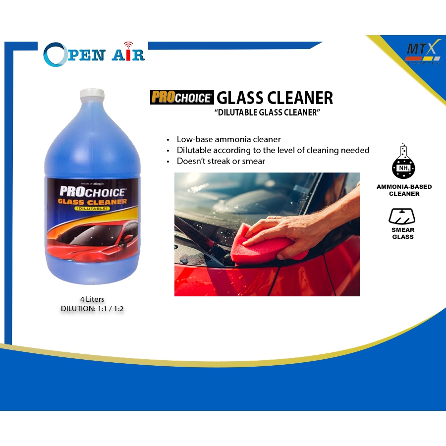 Microtex Car Care Prochoice Glass Cleaner Dilutable 4 Liters | Shopee ...