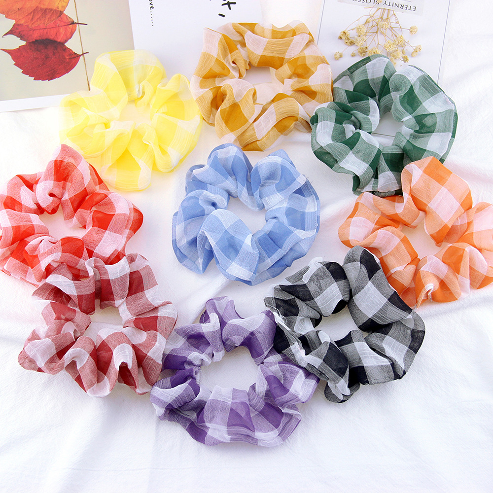 Fashion Women Sweet Satin Silk Elastic Scrunchies Hair Ties Ropes For ...