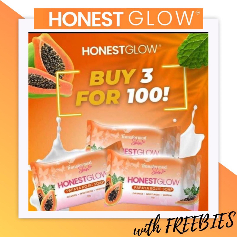 3PCS KOJIC PAPAYA SOAP BY HONEST GLOW 70G | Shopee Philippines
