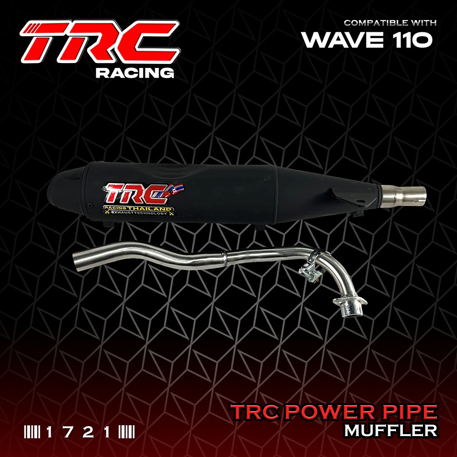 TRC Racing Wave 110 Stock Power Pipe Muffler Exhaust with Removable ...
