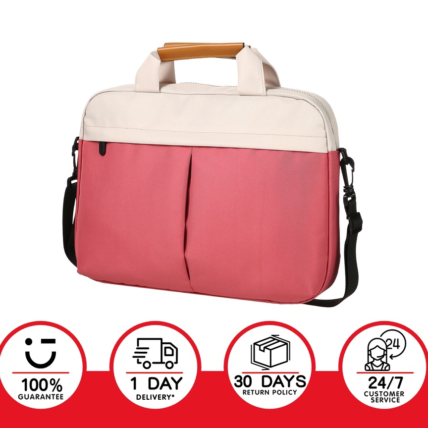 Miniso Color Block Crossbody Computer Bag Rose Red | Shopee Philippines