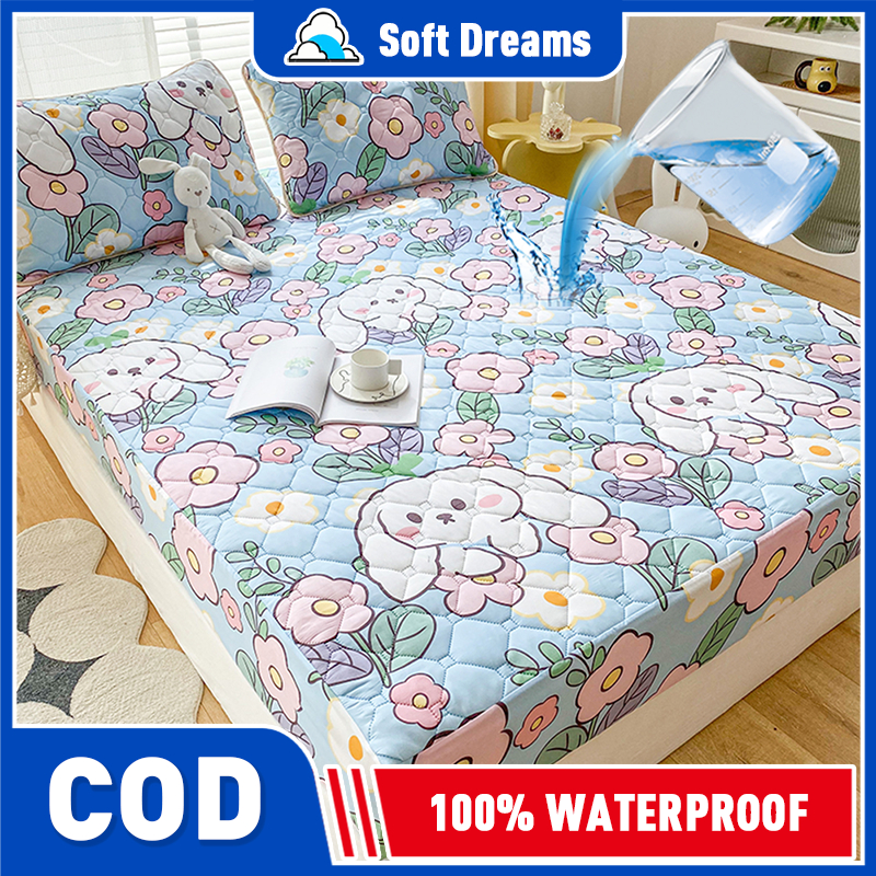 Cartoon Waterproof Bedsheet Mattress Protector Cover Stain-resistant ...