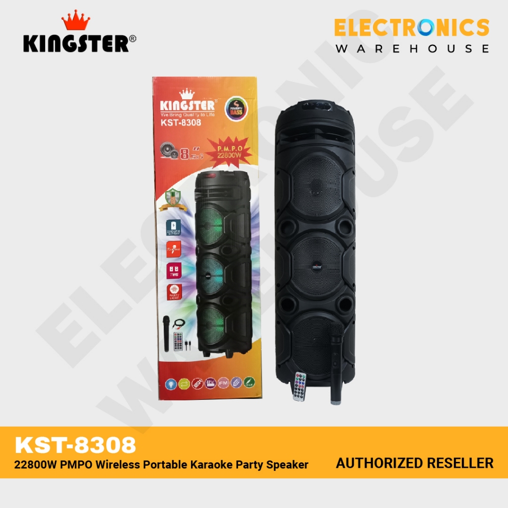 Kingster KST-8308 22800W PMPO New Version Wireless Portable Karaoke ...