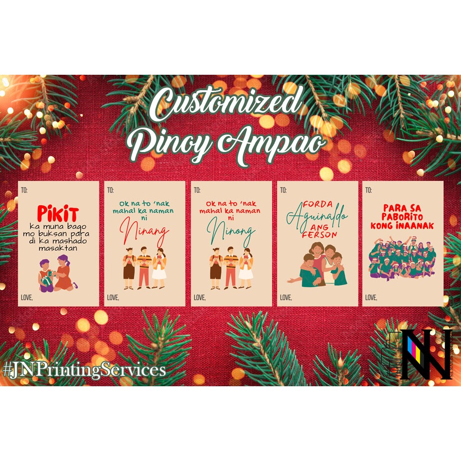 SET (10PCS PER PACK) KRAFT Customized Witty Funny Pinoy Ampao Angpao ...