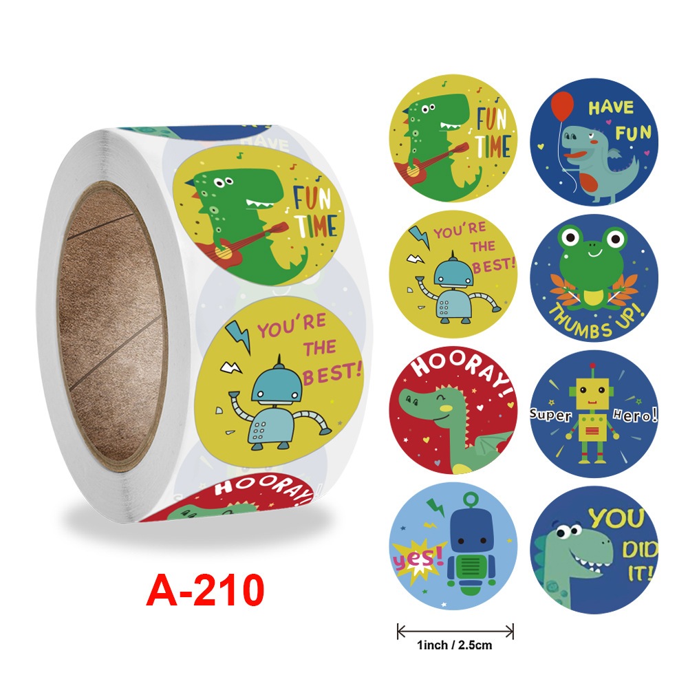 500pcs/roll round shape emoticon toys stickers teacher children reward ...