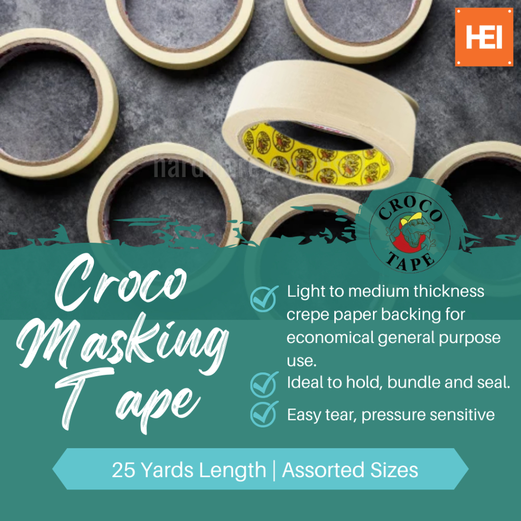 Crocodile / Croco Masking Tape Assorted Sizes 1/2" 3/4" 1" 2" | Shopee ...