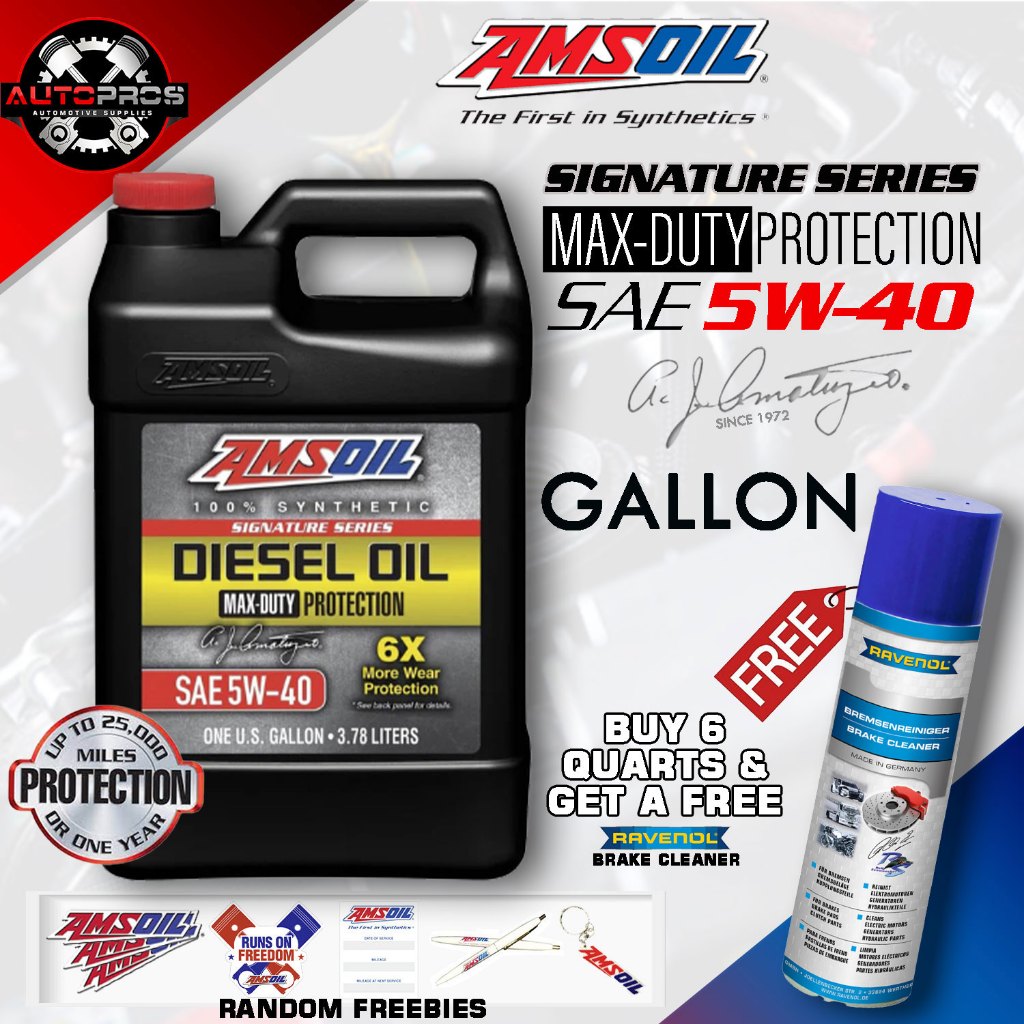 AMSOIL 5W-40 Signature Series Max Duty Diesel Oil Gallon/Quart | Shopee ...