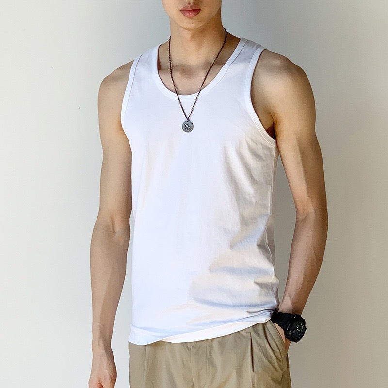 Men'S Cotton Plain Sando Body Fit Vest Tanks Top Plain Muscle Basic ...