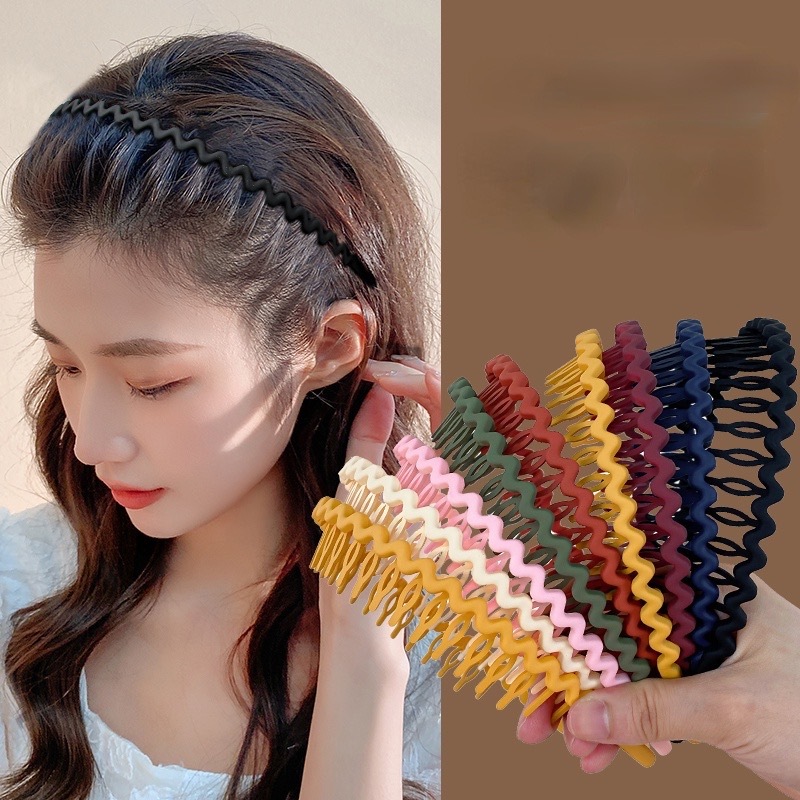 Belief 20 PCS Matte Color Hair Artifact Headband Bangs Non-slip Tooth ...