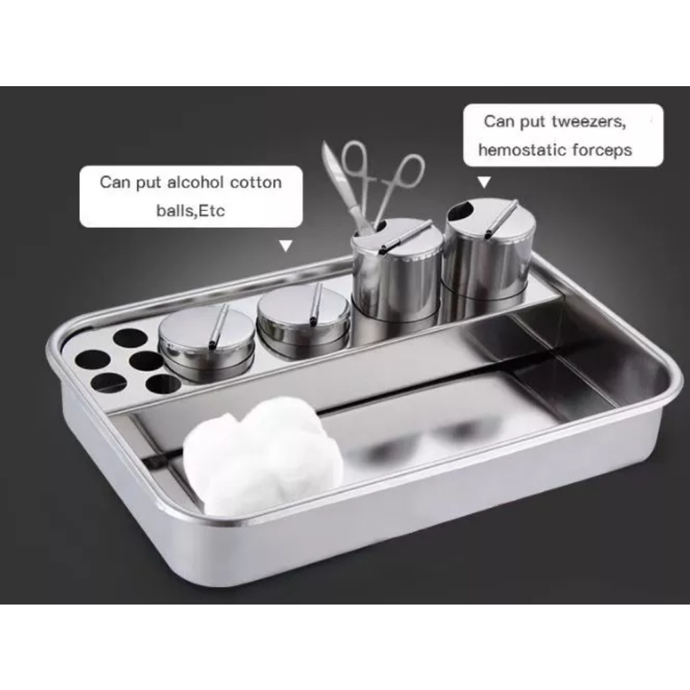 304 Stainless Steel Dental Instruments Tray Surgical Nursing Medical ...