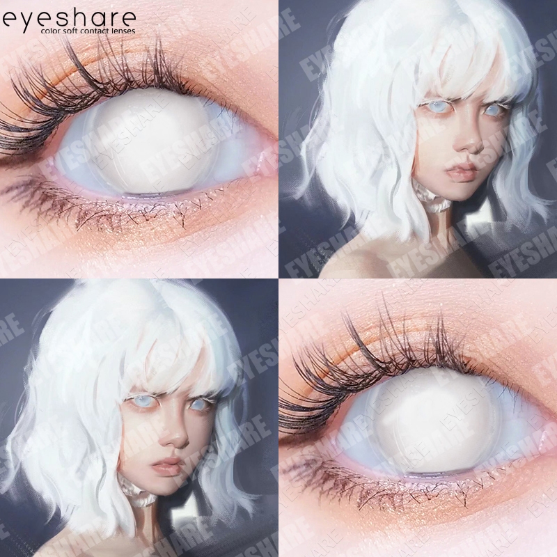EYESHARE Red and white MESH Colored Contact Lenses Halloween Eye Lens ...
