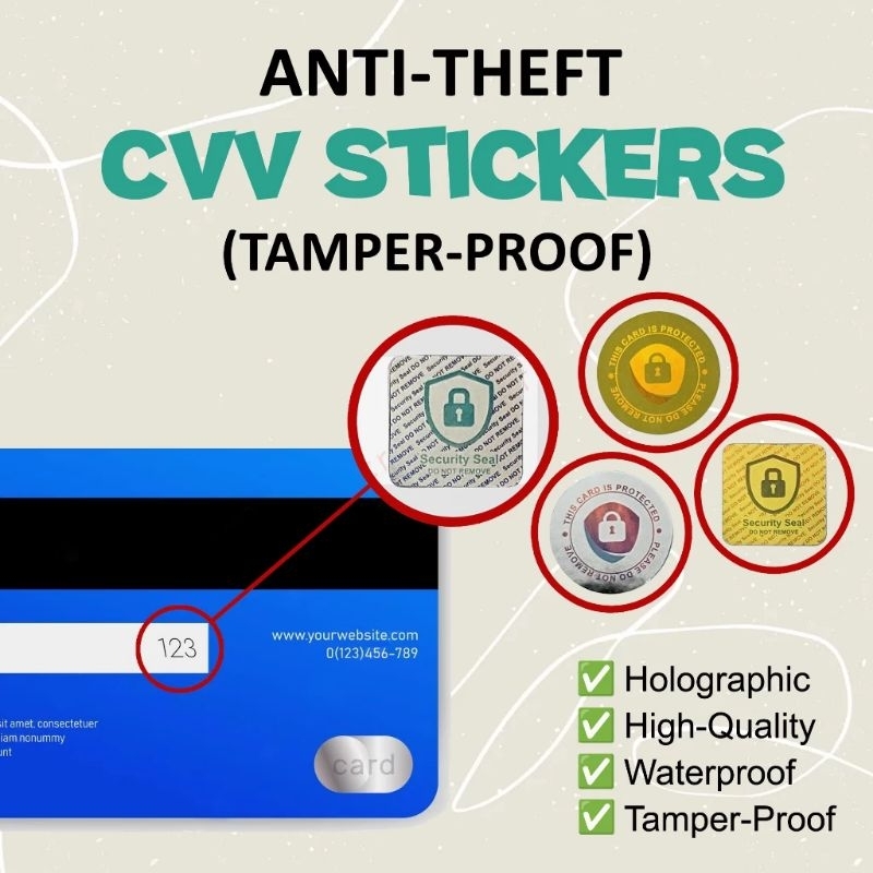 CVV Anti Theft Hologram Sticker For Credit Or Debit Cards (BULK ...