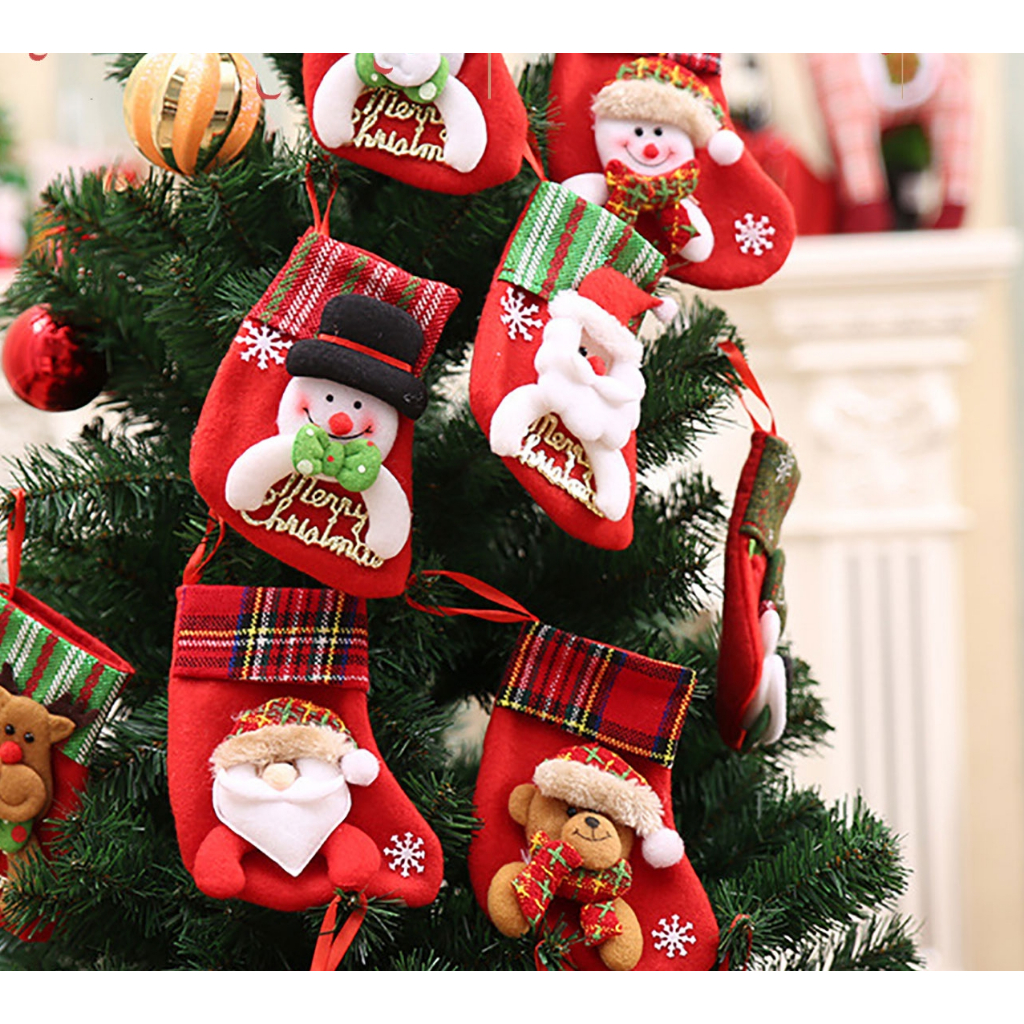 Christmas Stockings 4 Pack Different Christmas decorations Design with ...