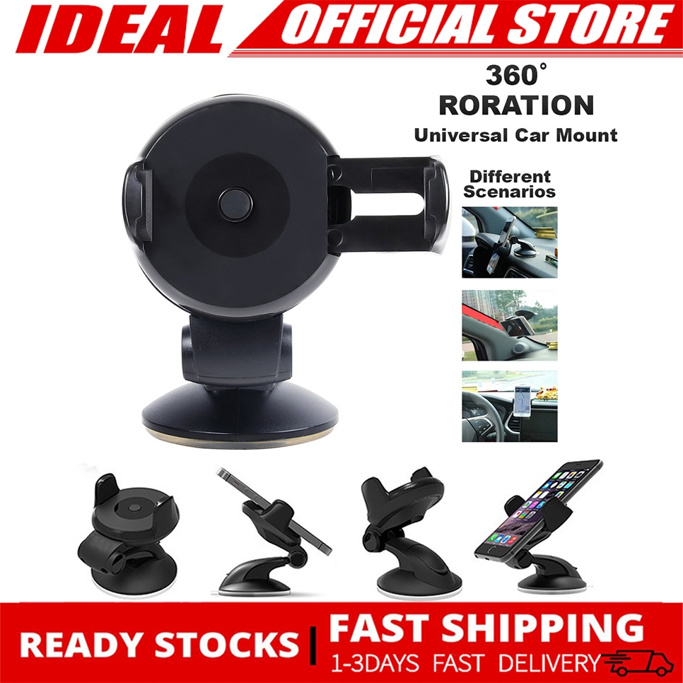 360 Degree Rotation Car mount Phone Holder w/ Multi Angle Super Sticky ...