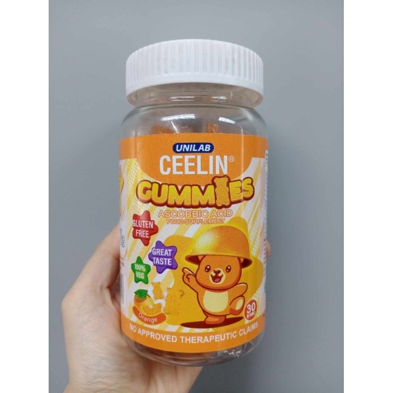 Unilab Ceelin Gummies Ascorbic Acid Gluten Free 100% Vegan Halal Orange ...