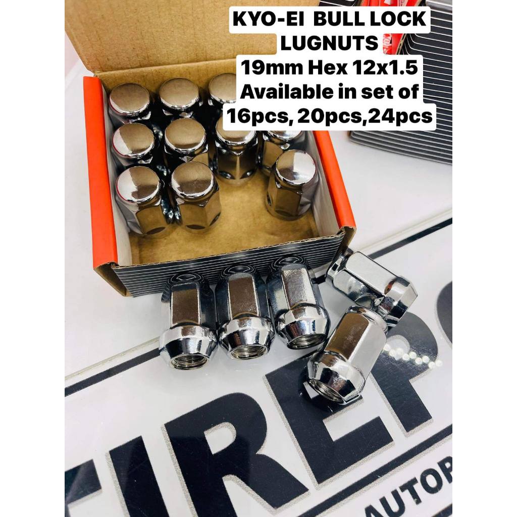 KYO-EI BULL LOCK LUGNUT 19mm Hex 12x1.5 (16PCS, 20PCS,24PCS) | Shopee ...
