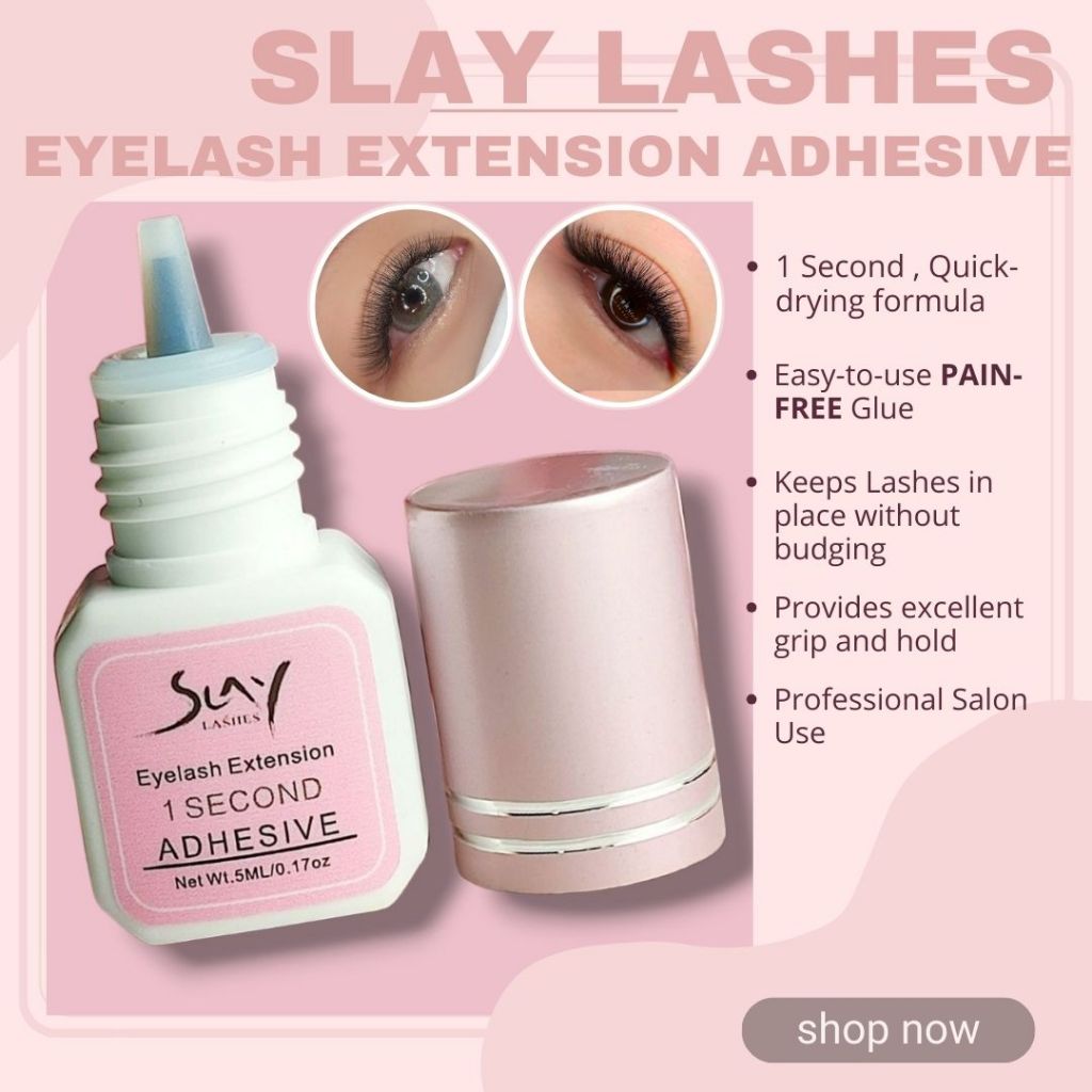 SLAY LASHES Eyelash Glue Extension 5ml 1s Fast Dry Non Odor Non ...