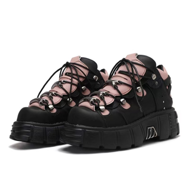 New Trend New Retro Color Punk Style Platform Shoes Rock Biker Boots ...