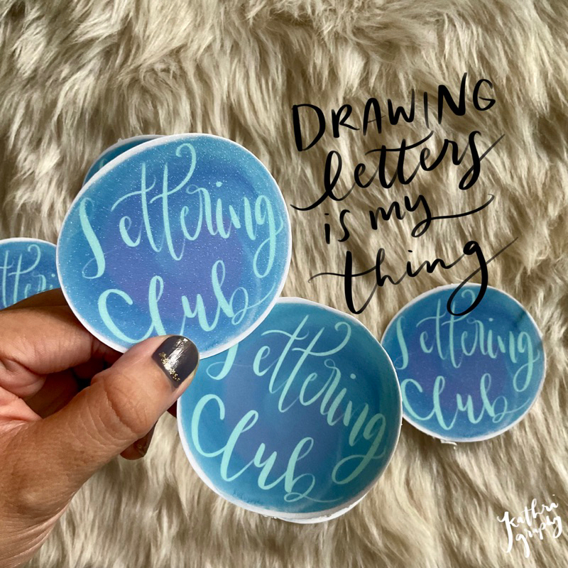 Lettering Club Vinyl Sticker, Lettering calligraphy Laptop sticker by ...