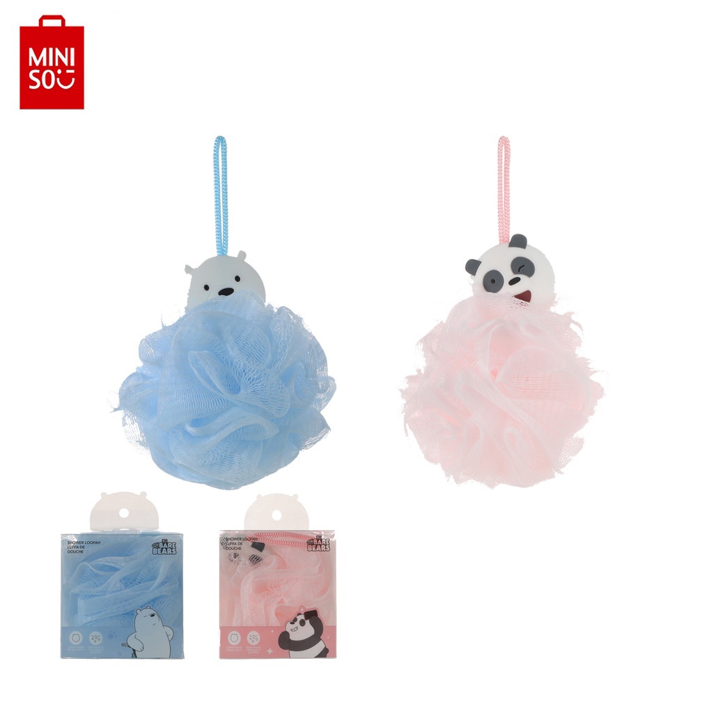 Miniso We Bare Bears 5.0 Cartoon Shower Loofah | Shopee Philippines