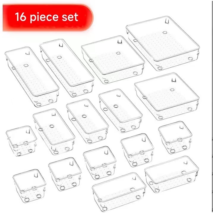 16-pcs Set Acrylic Drawer Organizer Desk Organizer Drawer Divider ...