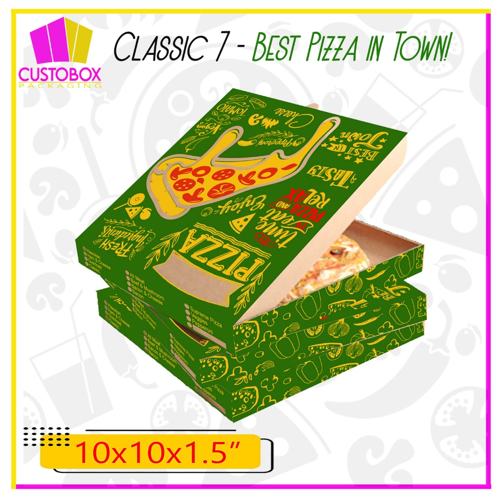 Pizza Box Corrugated / C7 -10" Best Pizza in Town / 50pcs per bundle ...