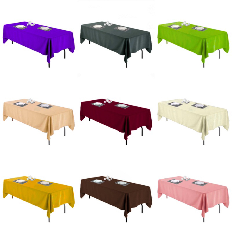 TABLE CLOTH GEENA Plain Color Geena Fabric Rectangular Table Cloth ...
