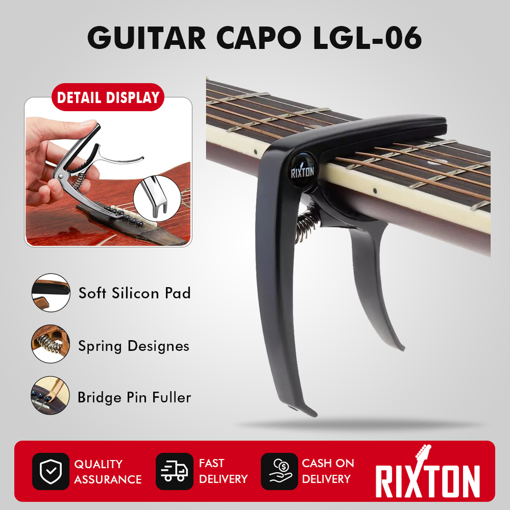 RIXTON Guitar Capo Clamp Aluminium Alloy Metal Wood Grain Quick Change ...
