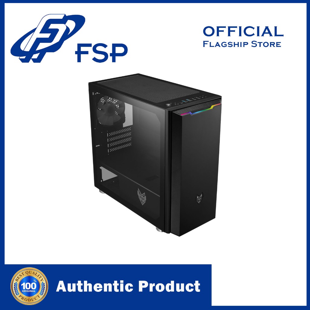 FSP CST311 TG 3.0 mATX Black Case w/ 1x120mm + 2x120mm Omega Fan ...