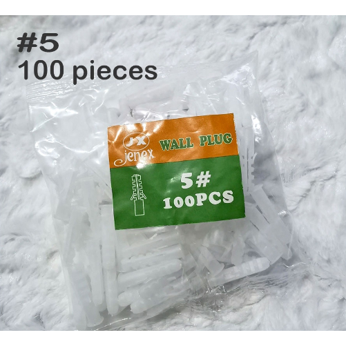 Tox #5 Wall Plug 100pc per pack White Plastic Drill Hanging Fastening ...