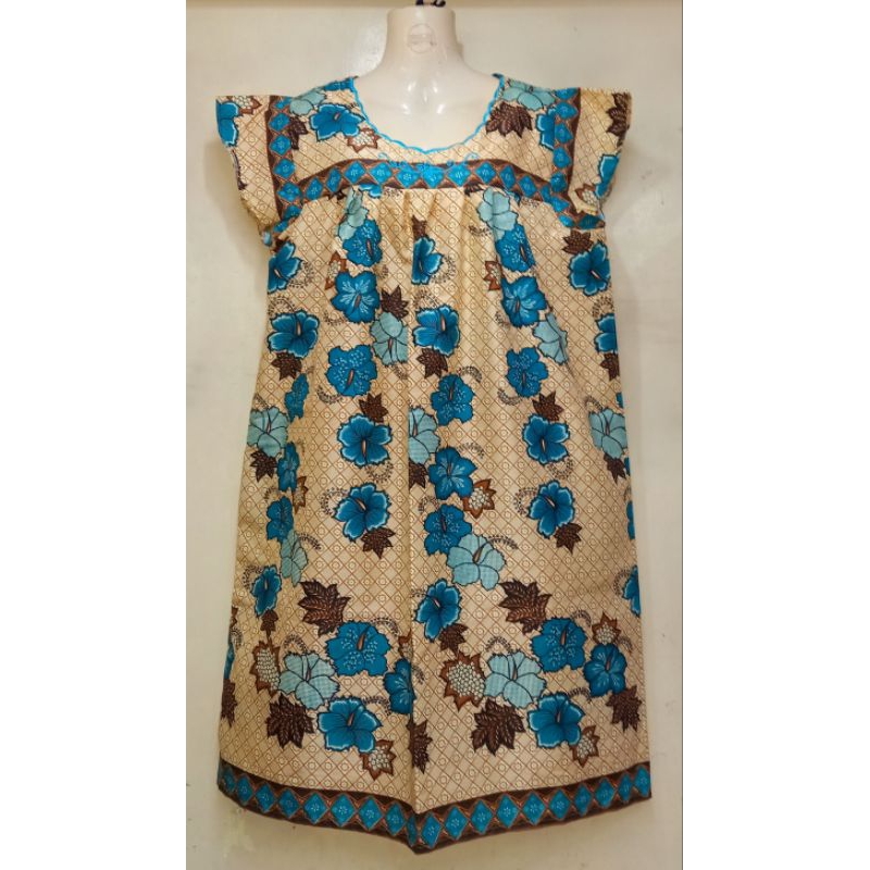 FLORAL Cotton Duster Embroidery Dress Pambahay Pantulog Summer Smocking ...
