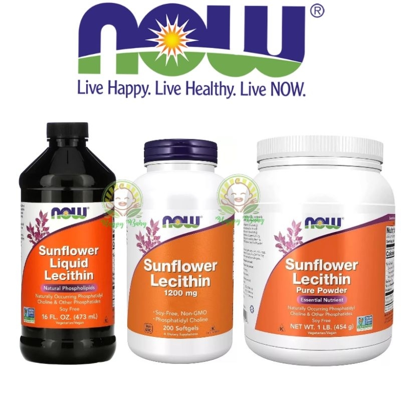 Now Foods Sunflower Lecithin, 1,200 mg, 200 Softgels or Pure Powder, 1 lb (454 g) or Liquid ...