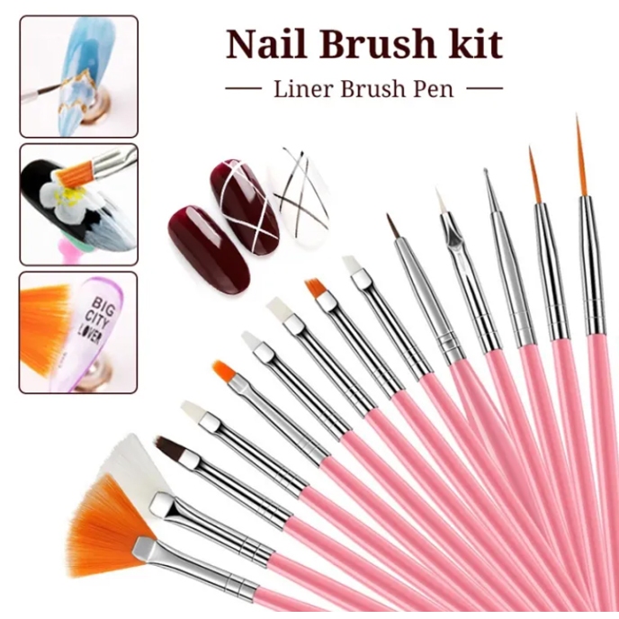 15Pcs Nail Art brush set Nail Art Design Painting Dotting Detailing ...