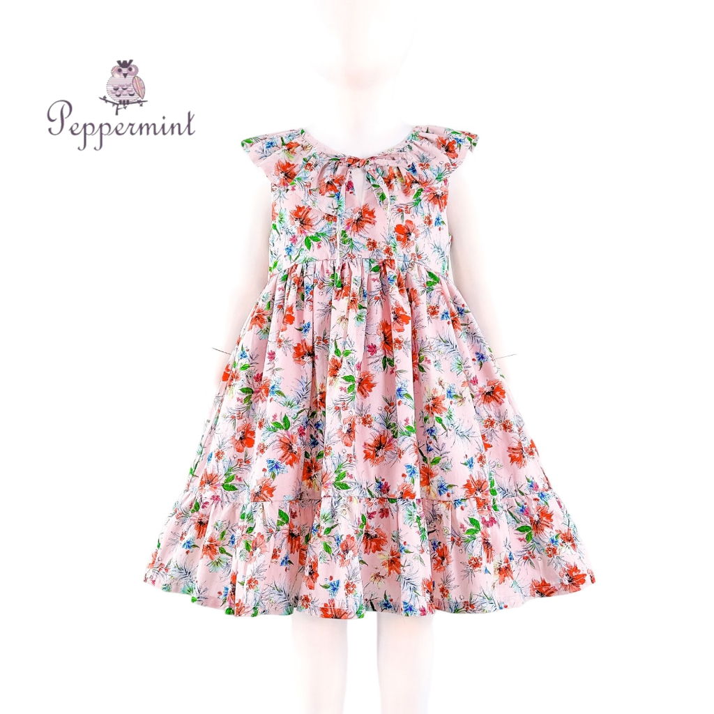 Peppermint Kids Fontaine Dress (Light Pink/Coral/Green) | Shopee ...