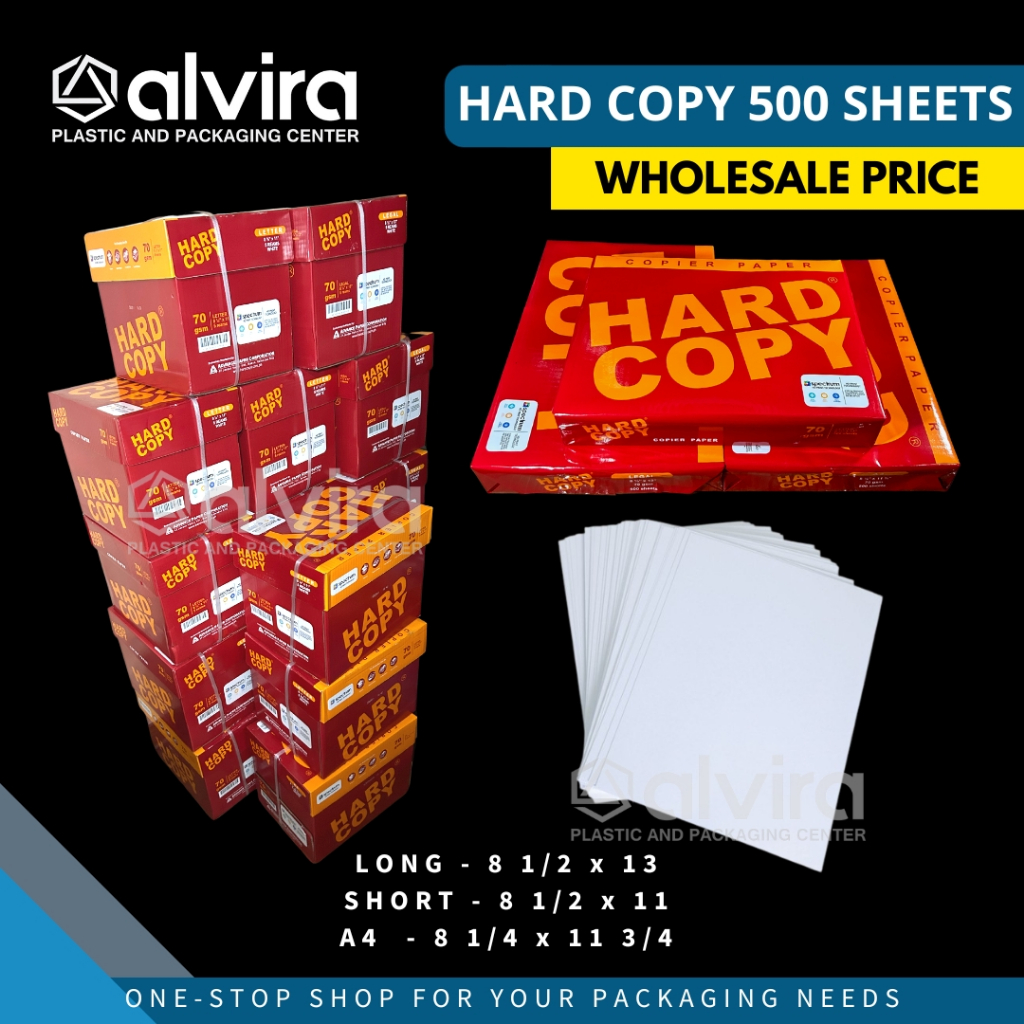 500 Sheets Bond Paper Hard Copy (Short / Long / A4) 70gsm | Shopee ...